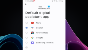 How to set Copilot as default Assistant on Android