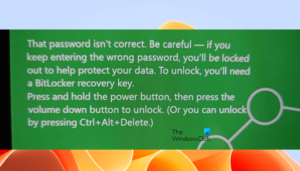 That password isn't correct, Be careful BitLocker warning