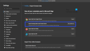 Stop Edge from importing Chrome browser data on each launch