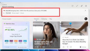 How to turn off Money Insights in Windows 11