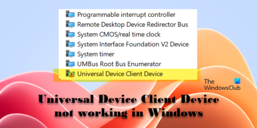 Universal Device Client Device not working in Windows 11