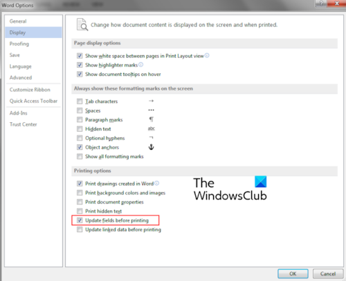 Word Table of Contents not updating [Fix]