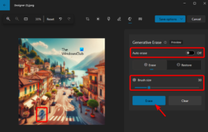 How to use Generative Erase in the Photos app of Windows 11