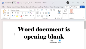 Word document is opening blank on Windows 11/10