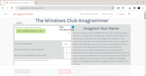 Best free Anagram generator software and online tools