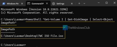 How to check File Path of Mounted ISO in Windows 11