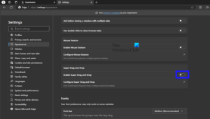 How to enable Super Drag and Drop mode in Microsoft Edge