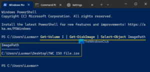 How to check File Path of Mounted ISO in Windows 11
