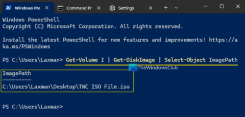 How to check File Path of Mounted ISO in Windows 11