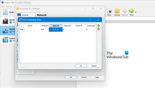 VirtuaBox Port forwarding: Forward Ports to Virtual Machine