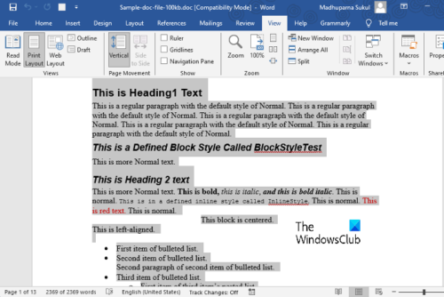How to Select all or Specific words, lines or paragraphs in Word