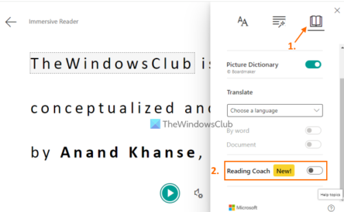 How to use Microsoft Reading Coach in Immersive Reader