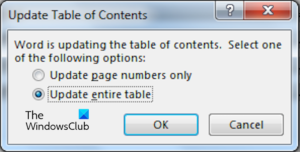 Word Table of Contents not updating [Fix]