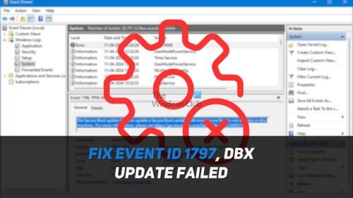 Fix Event ID 1797, The Secure Boot DBX Update Failed