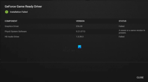 GeForce Experience driver installation failed [Fix]