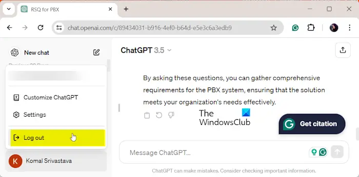 Fix ChatGPT Internal server error Fix ChatGPT Internal server error