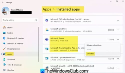How to uninstall Microsoft Teams in Windows 11 and Android