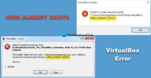 Fix VirtualBox Error VERR_ALREADY_EXISTS
