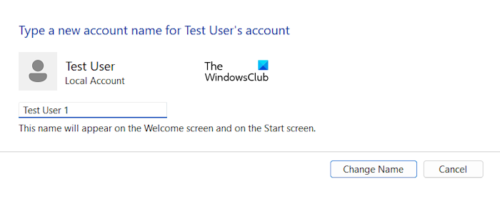 Cannot rename User Profile folder in Windows 11