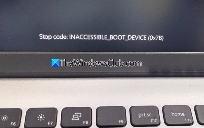 INACCESSIBLE BOOT DEVICE Blue Screen in Windows 11