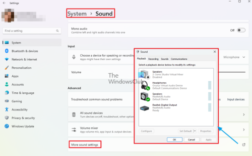 How to use multiple audio outputs at the same time on Windows 11