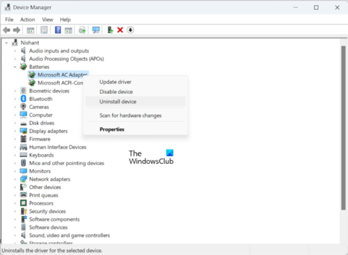 Laptop battery not charging after Windows Update