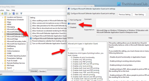 Configure Microsoft Defender Application Guard settings
