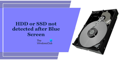 HDD or SSD not detected after Blue Screen [Fix]