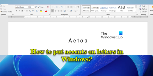 How to put accents on letters in Windows?
