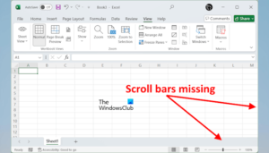 Scroll bar is missing in Excel; How to get it back?
