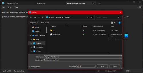 Enable or Disable Apps access to Generative AI in Windows 11