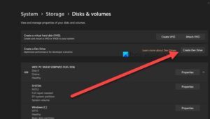 Enable or Disable Create Dev Drive in Windows 11