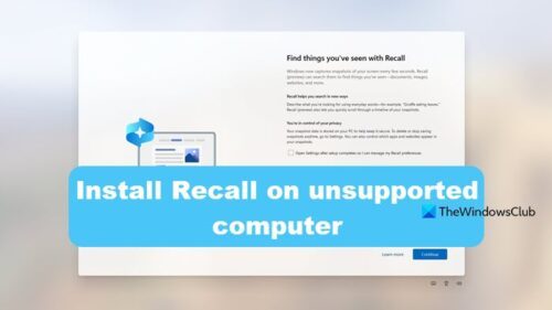 How to download and install Recall on an unsupported computer