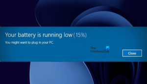 Laptop says Low battery message even when plugged in
