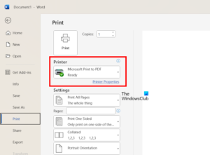 Word not responding when saving as PDF