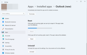 New Outlook app says Taking you to sign in [Stuck]