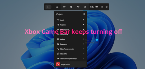 Xbox Game Bar keeps turning off in Windows 11