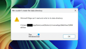 Microsoft Edge can't read and write to its data directory