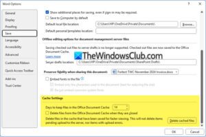 How to clear Office Word, Excel, PowerPoint cache