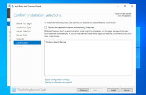 Enable or disable Windows Search service in Windows Server