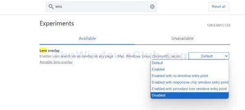 How to disable Google Lens from Chrome