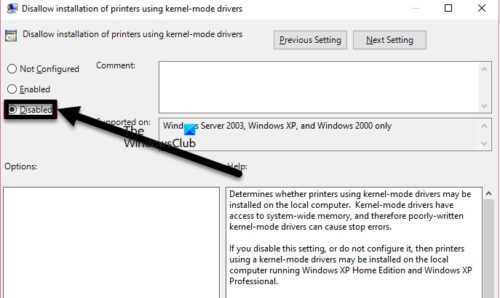 Windows cannot install printer kernel-mode print driver