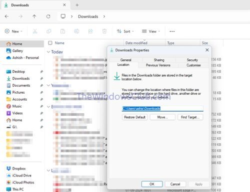 Downloads folder missing in Windows 11; How to restore?