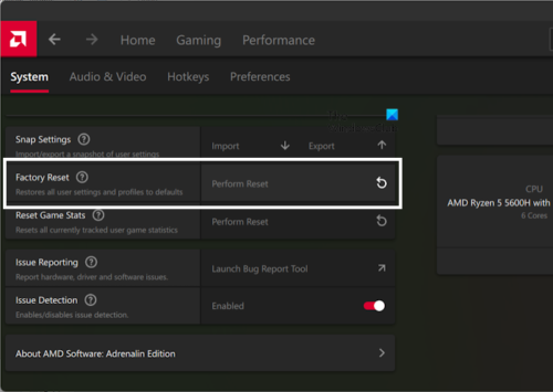 AMD Software Update Failed error on Windows 11