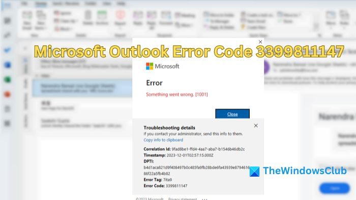 Fix Outlook Error Code 3399811147, Error Tag 7ita9 Fix Outlook Error Code 3399811147, Error Tag 7ita9