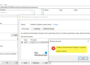 Unable to save permission changes, Access is denied in Windows 11