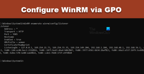 How to configure WinRM via GPO on Windows computers