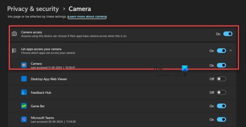 Camera is reporting that it is blocked or turned off in Windows 11