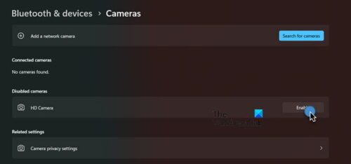 Camera is reporting that it is blocked or turned off in Windows 11