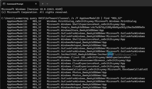 Check Application User Model ID (AppID) of apps in Windows 11